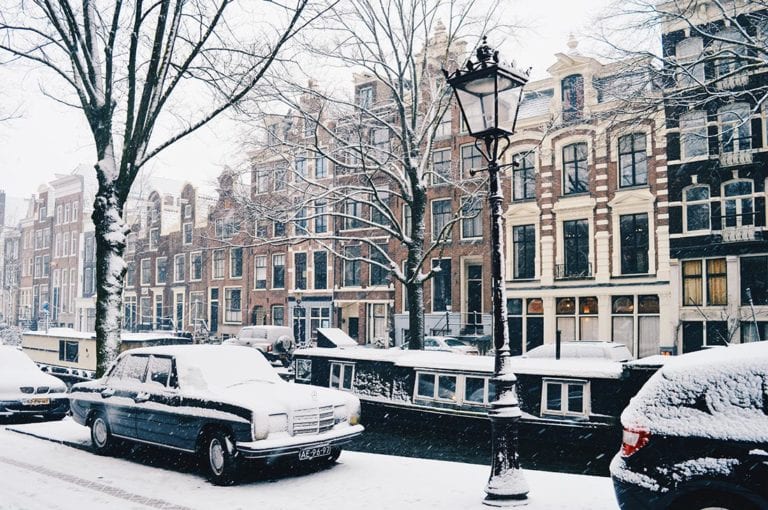 Snow in Amsterdam: A Snowy Winter Day in the Dutch Capital City