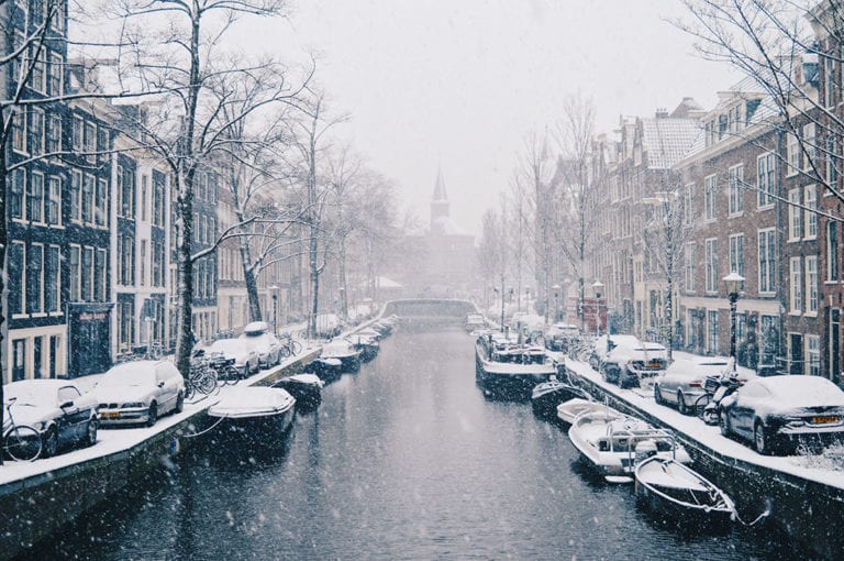 Snow in Amsterdam: A Snowy Winter Day in the Dutch Capital City