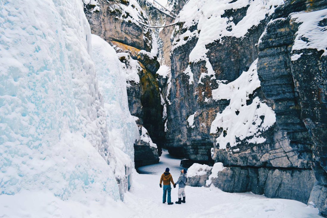 Jasper Ice Pride at Maligne Canyon in Alberta, Canada | Coupleofmen.com