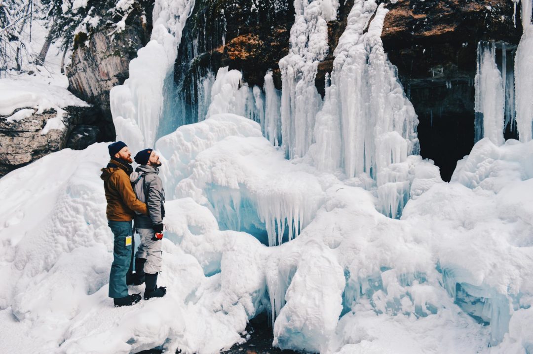 Jasper Ice Pride at Maligne Canyon in Alberta, Canada | Coupleofmen.com
