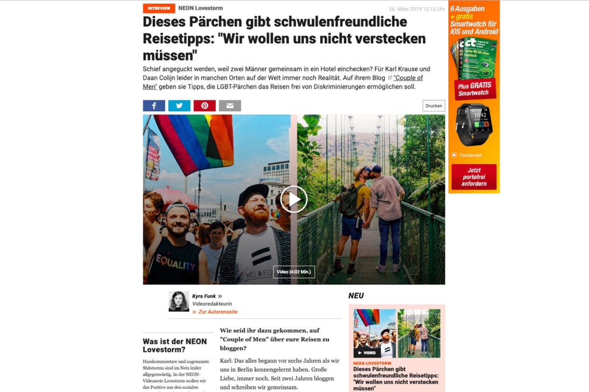 Stern.de Interview: Couple of Men on Leading German News Magazine